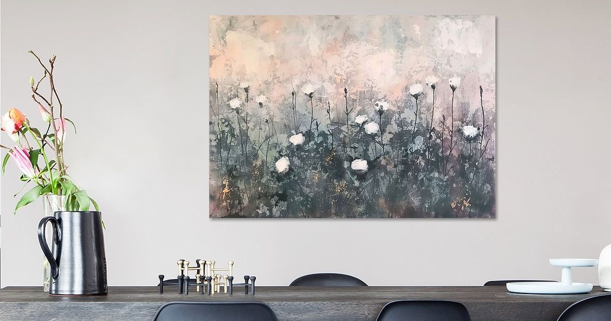 Bloemen | Bloemenveld Impressionisme van De Mooiste Kunst op canvas, behang en meer